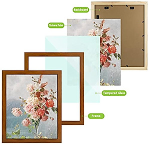 Golden State Art, 16x20 Brown Picture Frame-Display Pictures 16x20 without Mat - Solid Wood, HD Tempered Glass (Wall Display)