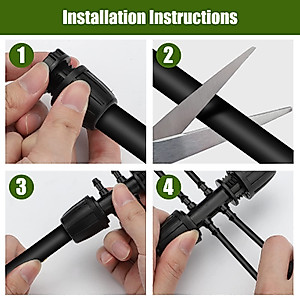 18Pcs Drip Irrigation Fittings Kit for 1/2 Inch Tubing, 2 Elbows, 4 End Caps, 3 Tees, 3 Switch Valves, 3 T Connectors, 3pcs 1/2" to 1/4" Reducers, Barbed Locked Nuts Connectors for Watering System