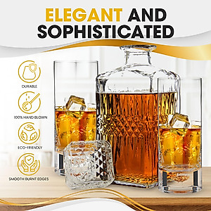 BERKWARE Luxurious Highball Glasses - Elegant Cocktail Glasses & Tom Collins Glasses with Gold Flake Design, 8.5oz (Set of 6)