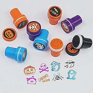 24 Pcs Assorted Halloween Stamps, Children Self-Ink Stampers for Party(24 Designs), Holiday Toy Gift Halloween Game Prizes for Kids