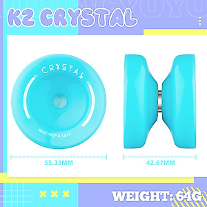 MAGICYOYO Responsive Yoyo for Beginners K2, Dual Purpose Yoyo for Kids with Replacement Unresponsive Bearing for Intermediate + Bearing Remover + Yoyo Case Bag + 12 Yoyo Strings (Blue)