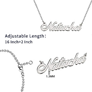 Lutilo 925 Sterling Sliver Custom Name Necklace Personalized Initial Necklaces Pendant Jewelry Gift for Her (Bella)