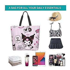 Anime Tote Bag for Women Cute Shopping Bag Kawaii Large Capacity Shoulder Bags Fashion Handbags Storage Bag