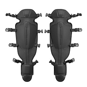 OLizee® 1 Pair Adjustable Trimmer Gaiters Mowing Shin Guards Gardening Knee Pads Chainsaw Shin Guards Weed Eating Leg Protectors for Outdoor Activities Black