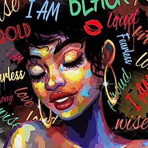 African American Tote Bags For Women - Black Art Satchel Bag - Thinking Afro Queen Shoulder Handbags For Women Girl