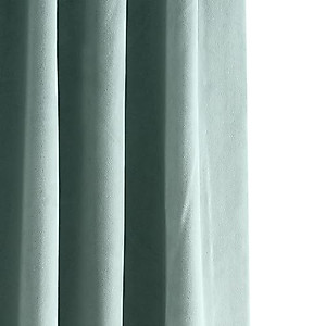 HPD Half Price Drapes Signature Velvet Thermal Blackout Curtains for Living Room 84 Inch Long (1 Panel) Rod Pocket Insulated Blackout Curtains for Bedroom Window Curtains, 50W x 84L, Skylark Blue