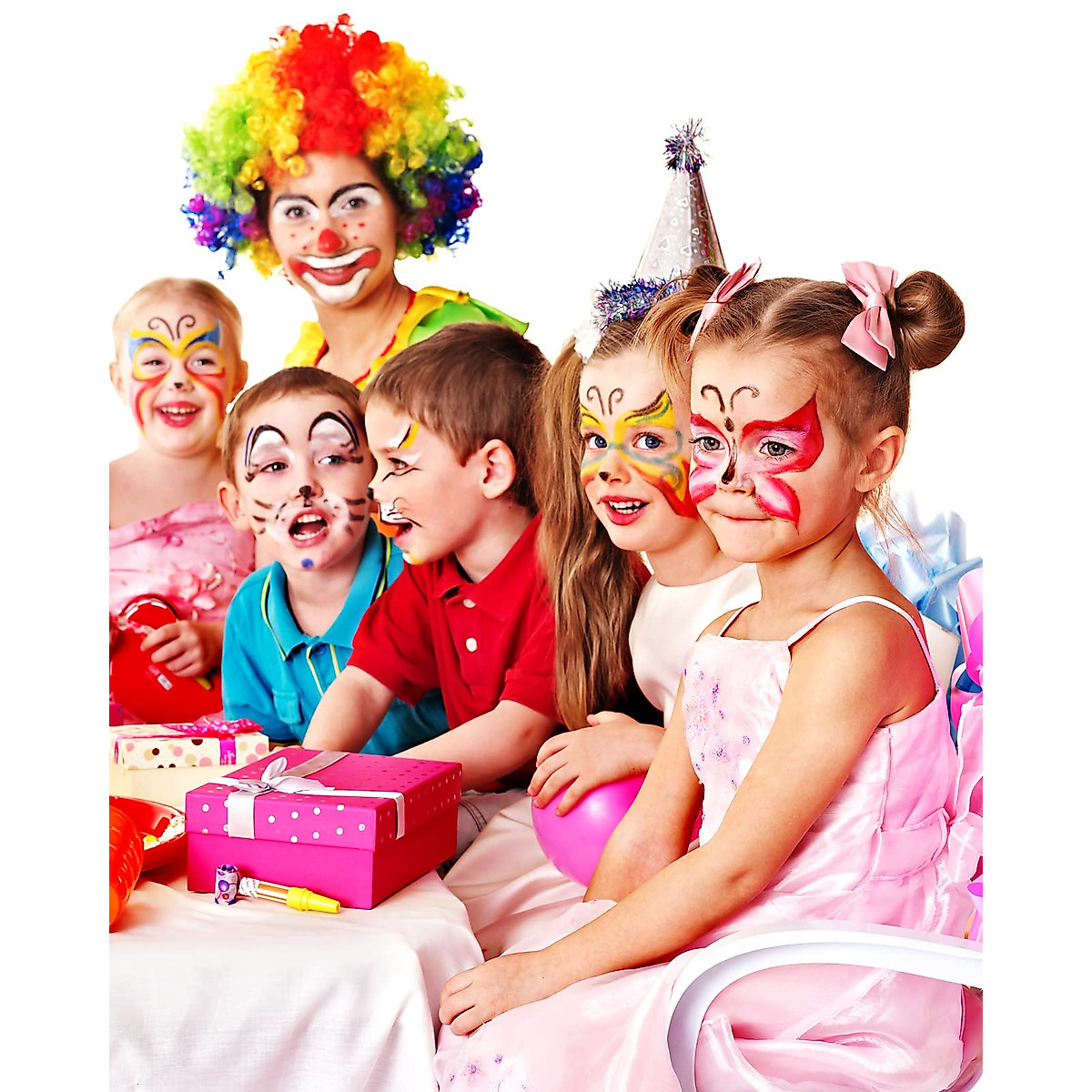 Creamify Rainbow Colors Face Painting Kits- 16 Colors Twistable Face Paint Marker Sticks with 2 Brushes, LGBT Washable Face Paint Crayons Kit, Birthday, Pride Day