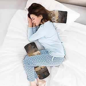 xigua Cat Neck Roll Pillow for Neck Relief with Removable Washable Cover - Memory Foam Round Cylinder Bolster, Ergonomically Designed for Head, Neck, Back, and Legs