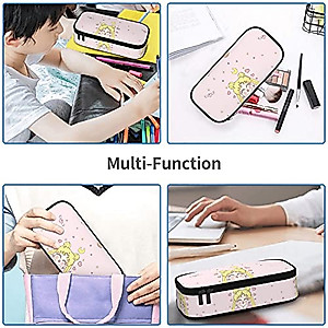 Pink women cute Anime large zipper pencil case bag Big Capacity Pen Box Organizer Adult Stationery Pencil Pouch Office Supplies
