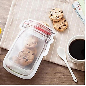 10pc Food Storage Containers Reusable Silicone Food Bags Jar-Shaped Bag Lunch Snacks Fruit Bag for Picnic Travel