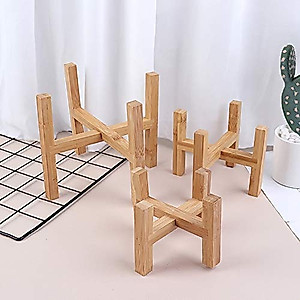 MinLia 1PC Wood Plant Stand,Plant Stand,Wood Planter Pot Trays Flower Pot Rack Strong Free Standing Bonsai Holder Plant Stands Indoor Display Plant Stand Shelf,S