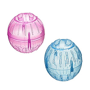 Hohopeti 3pcs Cm Transparent Gerbil for Animal Pets Plastic Wheel Run-About Mini Cage Chinchilla Ball- Ball Color Cute Pig Running Toy Runner Hedgehog Exercise Portable Accessories