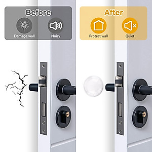6 PCS Door Stopper Wall Protector Clear, Soft Rubber Door Knob Wall Shield, Reusable Door Handle Bumper Self Adhesive(Round)