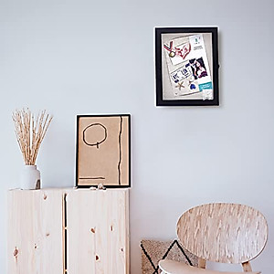 UMICAL 11x14 Shadow Box Display Case Black Shadow Box Frame with Linen Back and HD Plexiglass Window Door Wood Memory Box for Keepsakes