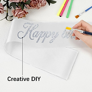 Blank Satin Sash Bride To Be Sash Birthday Sash Plain Sash 12pcs Sweet 16 Party Decorations Party Favors Miss Universe White Sashes For Birthday, Graduation, Weeding, Beauty Pageant, Homecoming, DIY