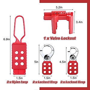 RealPlus Electrical Lockout Tagout Kit - Safety Padlocks, Gate Valve Lock, Ball Valve Lockout Device, Circuit Breaker Lockout, Hasp, Plug Lock, Cable Lockout, Loto Tags Set