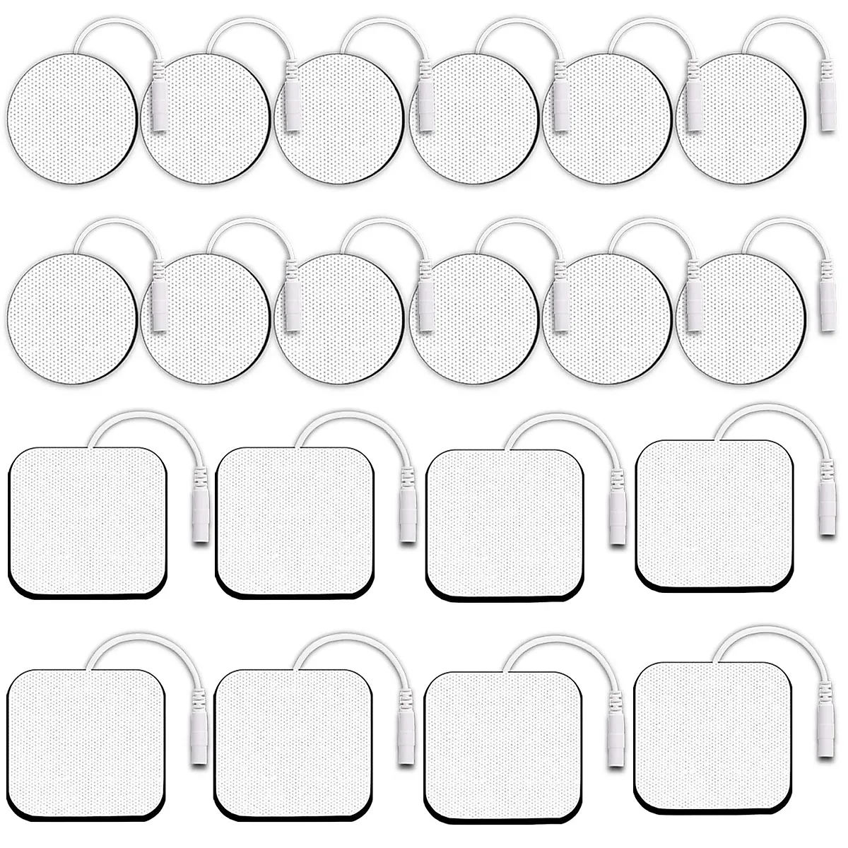 TENS Unit Replacement Pads, Combination 20 PCS Multiple Sizes Electrodes TENS Unit Pads, SM Electrode Patches(pin-in), Latex-Free Self-Adhesive TENS Pads for TENS/EMS Muscle Stimulation Machine