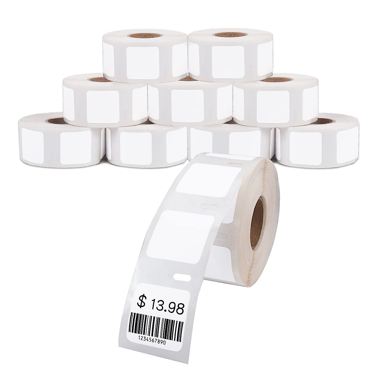 L LIKED 10 Rolls Compatible with DYMO 30332 Square Labels 1" x 1" Multipurpose Replacement Labels for LW 450, 450 Turbo, 4XL (750 Labels/Roll) (10 Rolls)