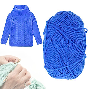 IMIKEYA 50g Milk Cotton Yarn Skeins, Cotton Chunky Hand- Woven Crochet Knitting Wool Yarn Warm Yarn for DIY Adults and KidsCrocheting Sweaters Hats Scarves (Blue)