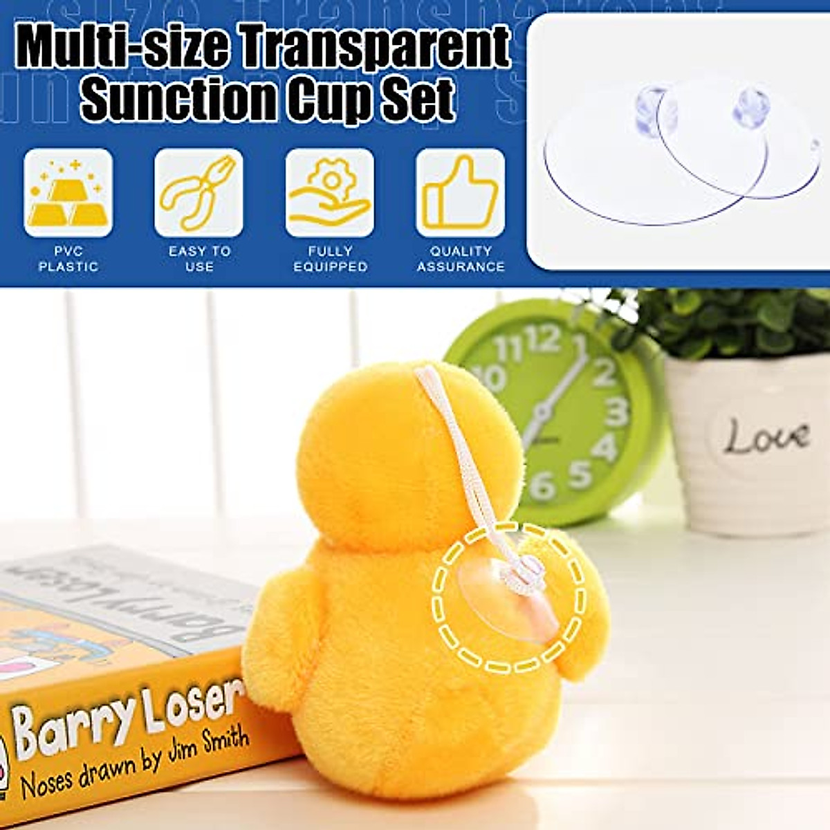 Glarks 80Pcs 25mm 30mm 35mm 40mm 45mm Suction Cups Set, 5 Size Rubber Anti-Collision Sucker Pads with Holes Without Hooks for Home Kitchen Bathroom Houseware Hanging Items