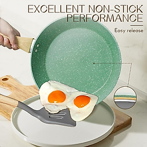 Innerwell Nonstick Frying Pan Set, 8"+9.5"+11" with Lids, Safe, Easy to Clean, Suitable for All Stovetops
