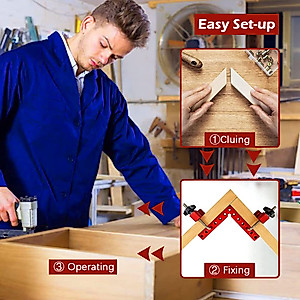 Corner Clamps for Woodworking, 90 Degree Clamp 5.5"x5.5"(14x14cm) Corner Clamp Aluminum-Alloy Right Angle Wood Clamps, Carpenter Square Woodworking Tools for Picture Frame Box Cabinets Drawers (2Pack)