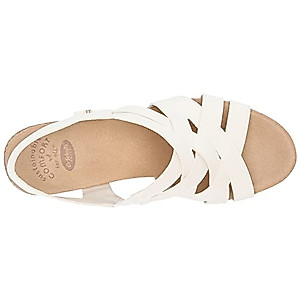 Dr. Scholl's Shoes Women's Everlasting Espadrille Wedge Sandal, White Smooth, 7