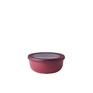 MEPAL, Cirqula Multi Food Storage and Serving Bowl with Lid, Food Prep Container, Shallow, Nordic Berry, 0.8 Quart (750 milliliters, 25 ounces), 1 Count