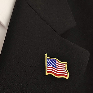 50 PCS American Flag Lapel Pins -50 USA Waving Flag Pins United States US Badge Pins brooch for patriotic display -50 pack