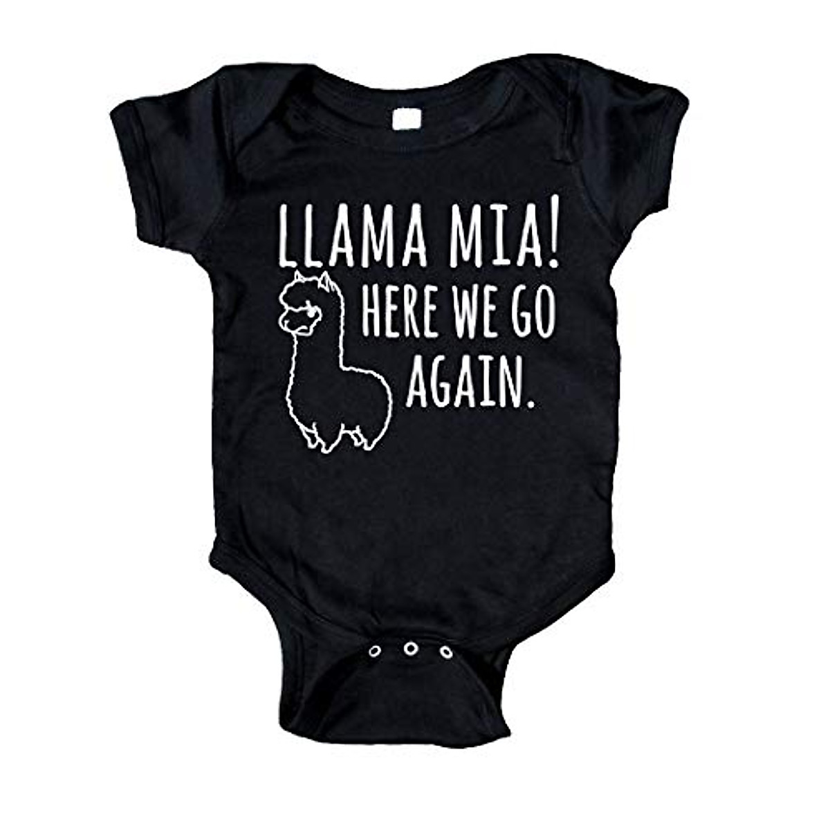 Sunray Clothing Llama Mia Here We Go Again Baby Boy Girl Onesie Gray