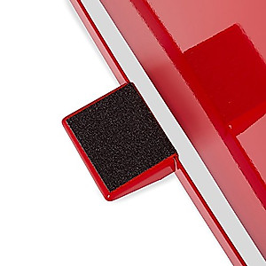 Rubbermaid FGST24ERBRD Red Steel Square The Defenders Step Can with Retainer Bands, 24 gallon Capacity, 15" Square x 30" Height