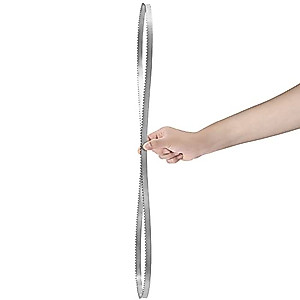 VEVOR Band Saw Blade, 65x0.6x0.02 inch, 5 PCS/Pack Meat Bandsaw Blades for Replacement, 65Mn Carbon Steel Blade, 3 TPI Meat Cutting Blade Wrapped by Rust-Proof Paper, for Commercial Bone Saw Machines