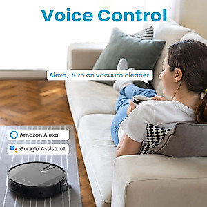 ROPVACNIC Robot Vacuum Cleaner with 3000Pa Cyclone Suction, APP/Voice/Remote Control, Automatic Self-Charging Robotic Vacuum, Scheduled Cleaning, Ideal for Pet Hair, Hard Floor, Low Carpet