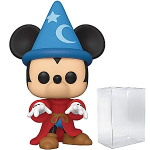 Funko Pop! Disney: Fantasia 80th Anniversary - Sorcerer Mickey Vinyl Figure (Bundled with Compatible Box Protector Case), Multicolor, 3.75 inches