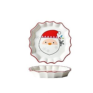 KOWMcp Dinner Plates Christmas Ceramic Tableware Creative Dinner Plate Candy Tray Household