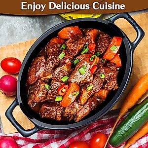 2 Pack Silicone Slow Cooker Liners, Silicone Crockpot Liner for 6 Quart Oval Slow Cookers, Reusable Crock Pot Liners Silicone Leakproof BPA Free Heat Resistant Dishwasher Safe(Black+Gray)