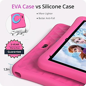 Kids Tablet, 10 inch Tablet for Kids, Android 13, Google Kids Space, Parental Control, 2GB RAM 32GB Storage, HD IPS Glass Screen, 6000mAh Battery, EVA Shockproof Case, PlimPad Kids10 (Pink)