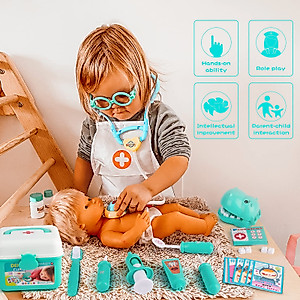 Doctor Kit for Kids Dentist Toys Pretend Play, Medical Kit Gifts Boy & Girl Learning Educational Toddler Games Role Play, Preschool and Ages 3+