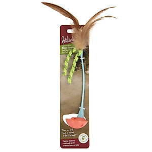 Petlinks Tippy Teaser Self Righting Rocking Feather Cat Toy - Blue/Orange, One Size