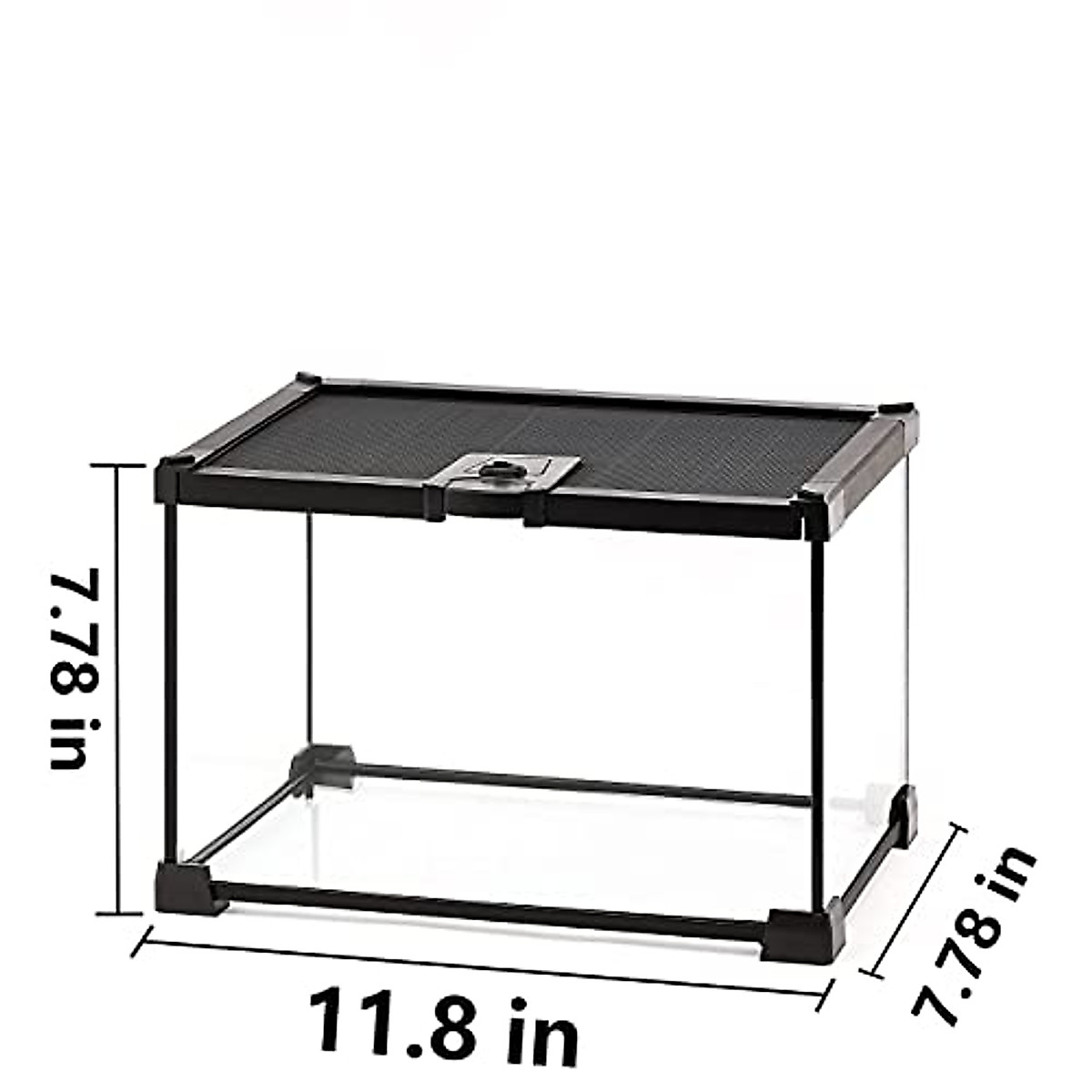 PetWoW 3 Gallon Mini Reptile Glass Tank - 12" x 8" x 8" Full View Natural Terrarium for Reptile, Amphibian, Turtle, Lizard, Snake and Frog