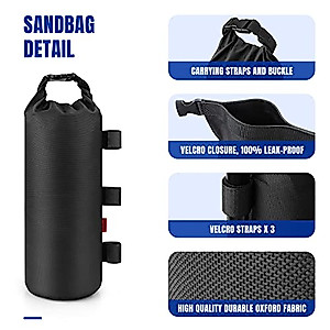 YOOFAN Sand Bags for Weight Set of 4 – Heavy Duty Sandbags for Canopy Weights Tent Weights Tarp Weights Gazebo Weights Outdoor, Black