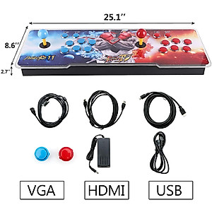 Best brose Pandora's Box 11 Arcade Game Console, 26800 Games Installed,Support 3D Games, Games Classification, Upgraded CPU, Support PS3 PC TV 4 Players, Favorite List (Blue)