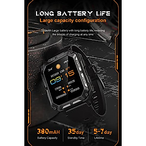 Loluka Military Smart Watch for Men Answer/Make Calls Heart Rate Sleep Tracker 1.83" Touch Screen Mens Smartwatch for Android iOS Phones Tactical Pedometer Fitness Watch