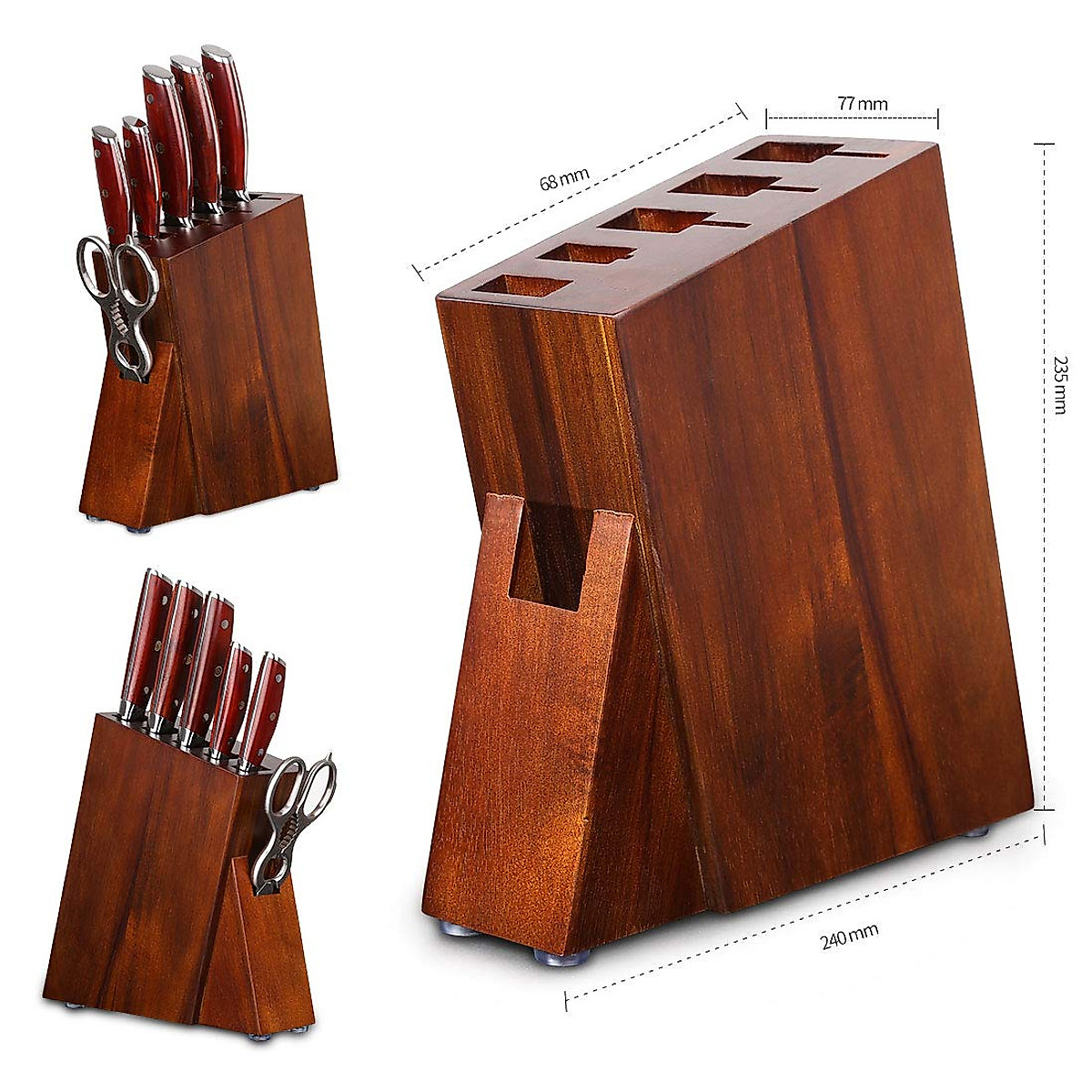 YARENH 8-Piece Kitchen Knife Set with Block,Damascus Chef Knife, 67-Layer High Carbon Stainless Steel,Sharp Rust-Resistant Blades,Sandalwood Handle