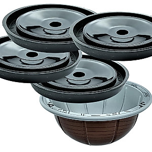4 REUSABLE COFFEE CAPSULE DISCS: refillable for VERTUOLINE & VERTUO capsules pods, compatible with NESPRESSO VERTUOLINE & VERTUO pods, 4 DISC SET for capsule SIZE 1.35/2.70/5.07/7.77/14.00 FL OZ