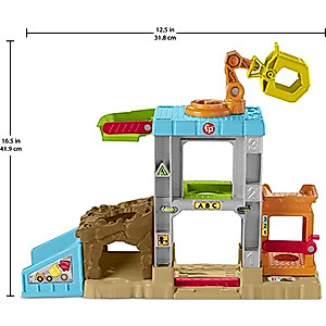 Fisher-Price Little People Toddler Learning Toy Load Up ‘N Learn Construction Site Playset with Smart Stages & Dump Truck for Ages 18+ Months