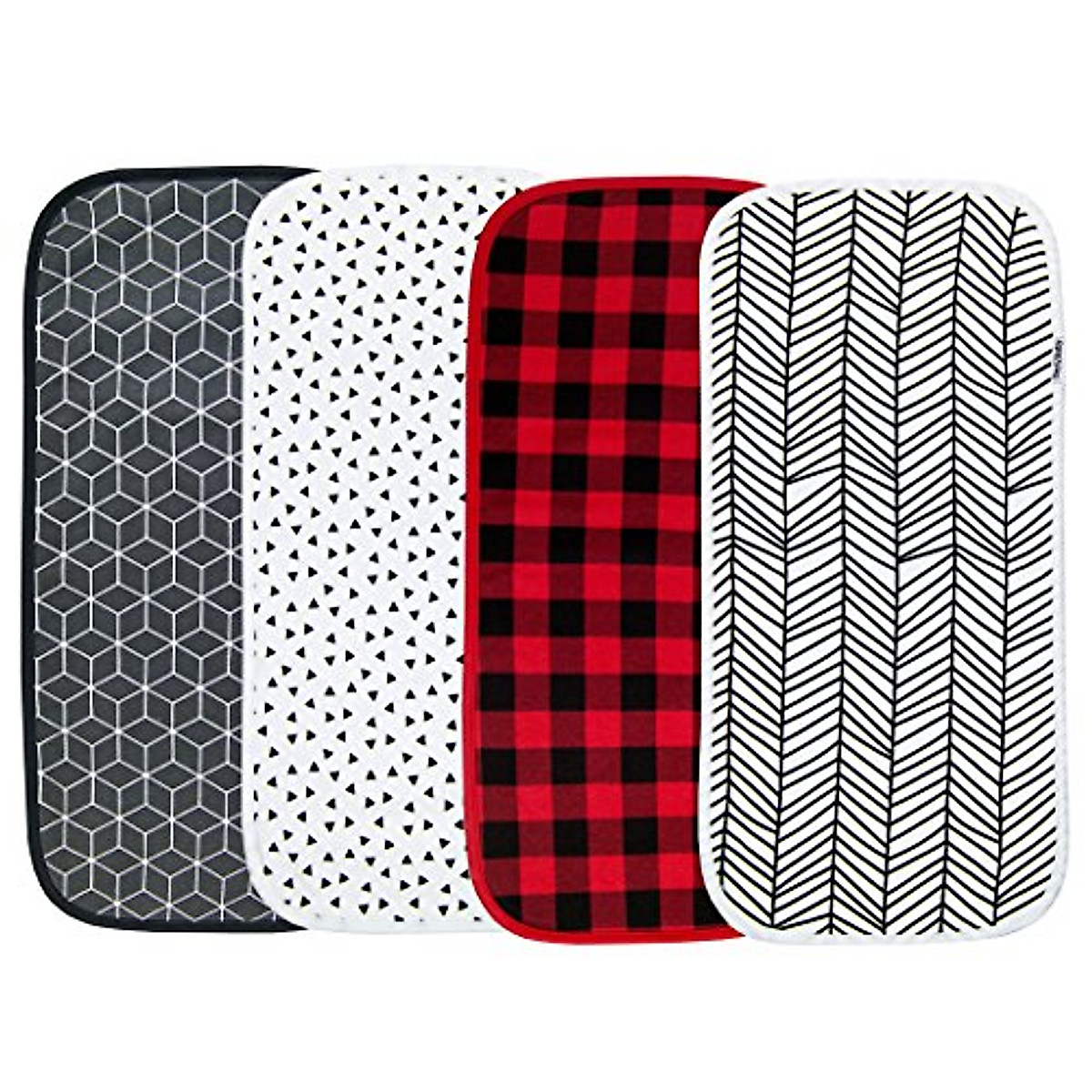 TheAZBaby Baby Burp Cloths for Boys and Girls 4 Pack, Large 21"x10", Triple Layer, 100% Organic Cotton, Thick, Soft and Absorbent Towels, Burping Rags for Newborns