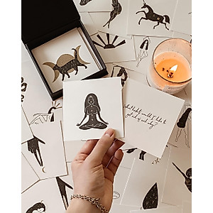 Lamare - Meditation and Mindfulness Cards I Self Reflection, Anxiety and Stress Relief Questions Kit & Accessories I 40 Question Prompts Cards I Self Care Box Gifts for Mom, Women, Birthday