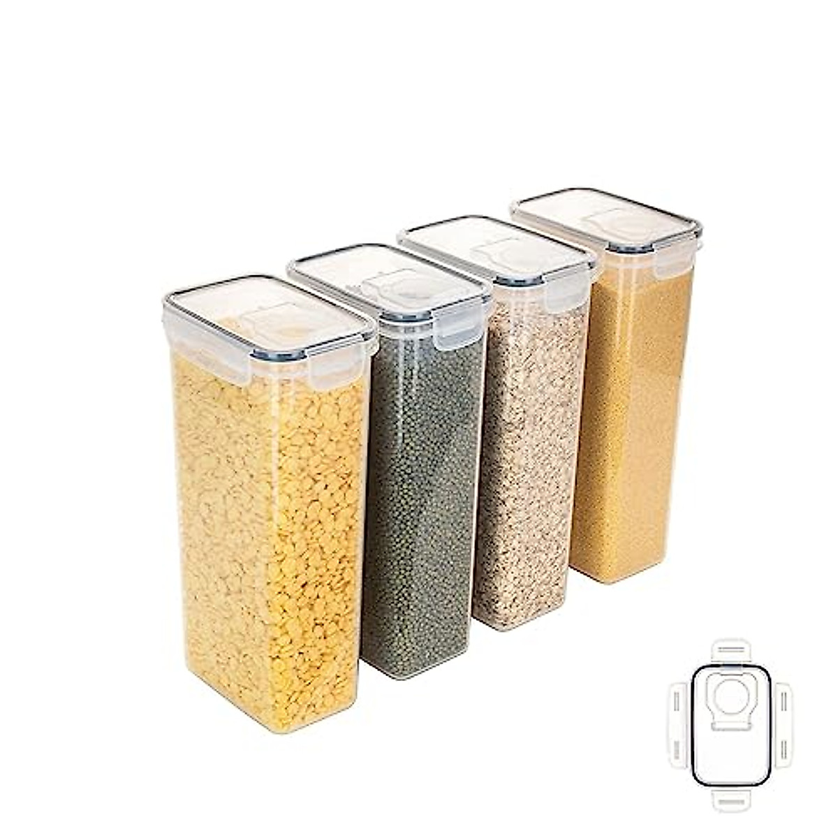 Kitchen Organizers and Storage, Single Clear Plastic Storage Containers with Lids Kitchen Airtight Jar, Sugar Flour Container Big and Small Food Bin for Kitchen Pantry Organizers and Storage (2000ML)