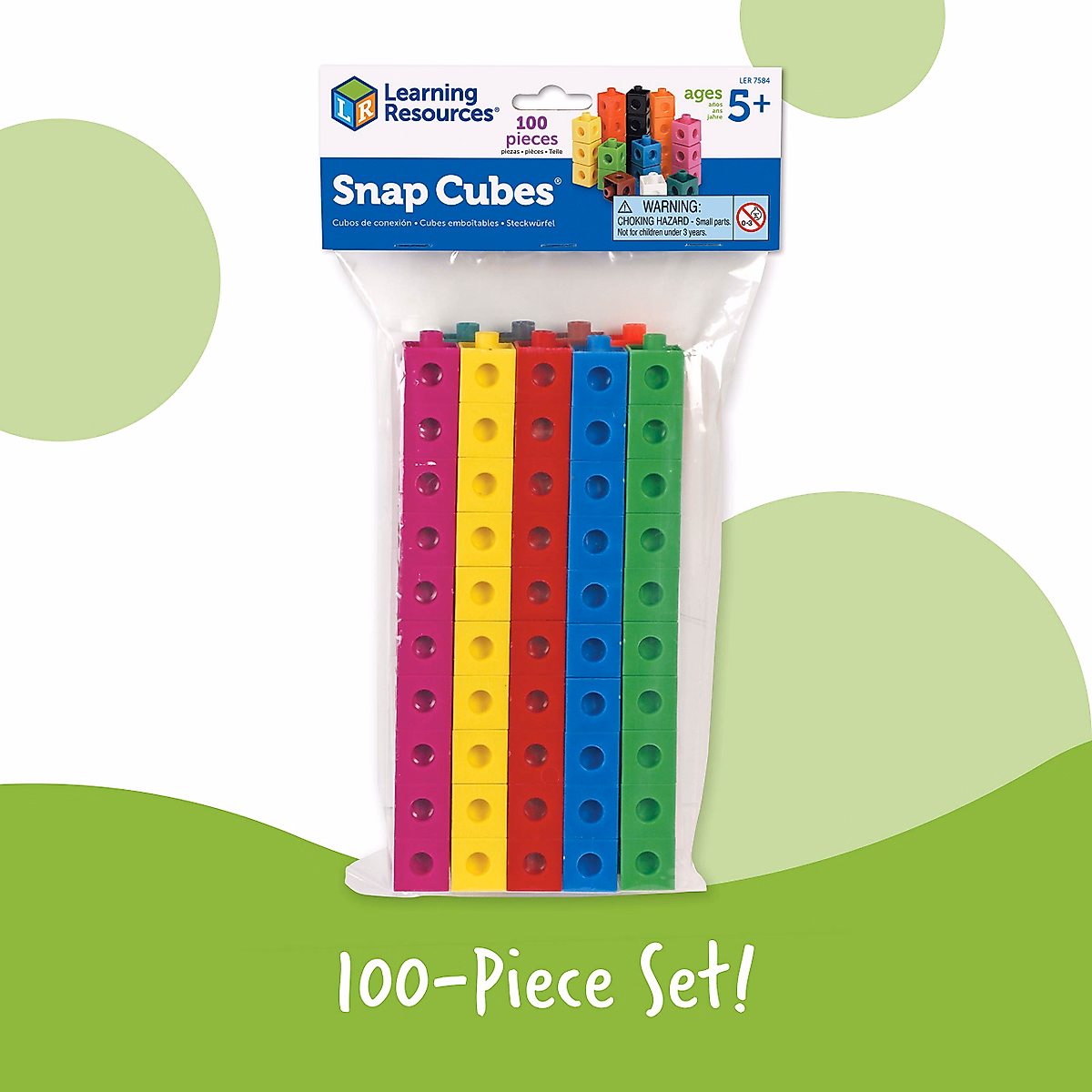 Learning Resources Snap Cubes - 100 Pieces, Ages 5+ Homeschool and Classroom Supplies, Educational Counting Toy, Math Games for Kids, Teacher Aids